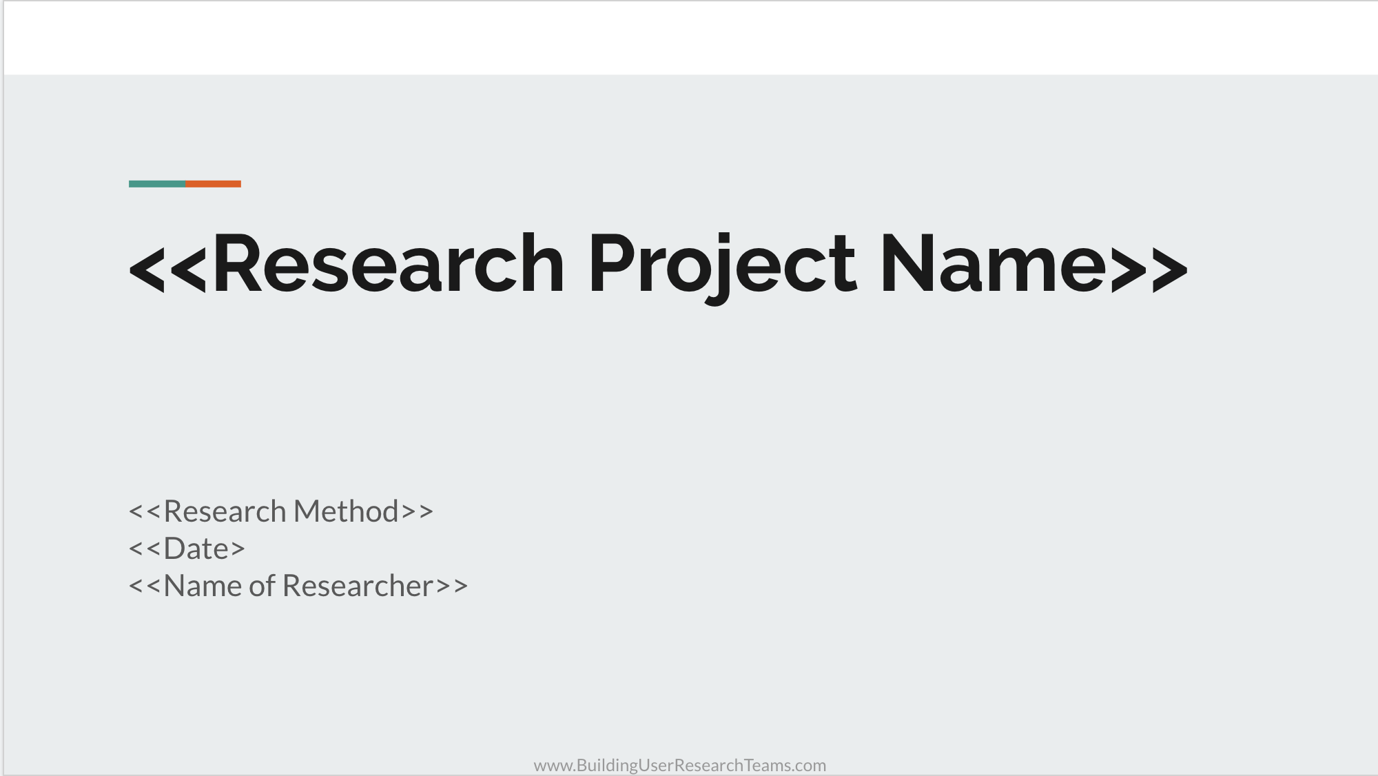 User Research Templates - Building User Research Teams